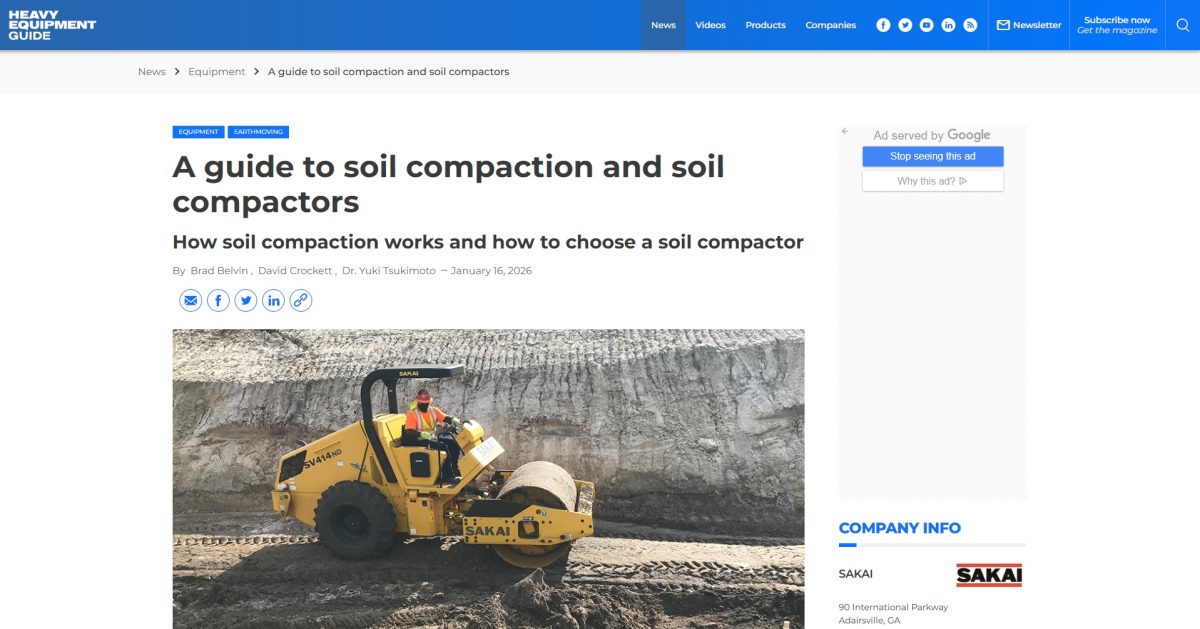 SAKAI Soil Compaction Article Published in Canadian Magazine